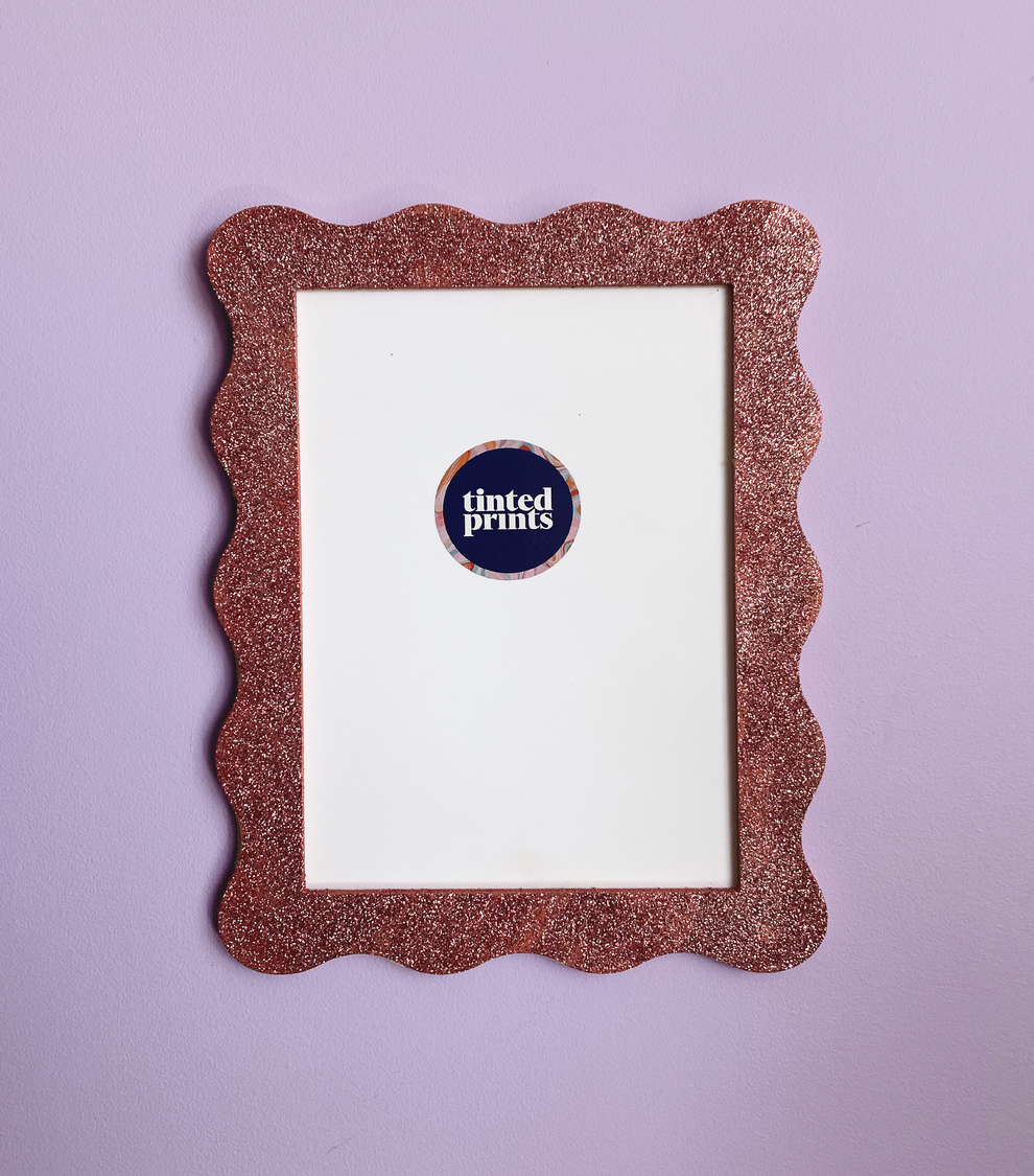 A4 Glitter Pink Wavy Frame – Tinted Prints