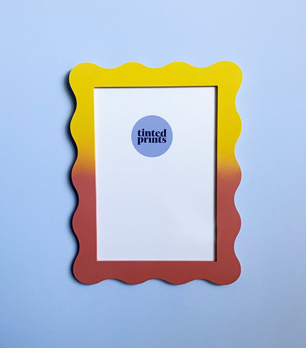 A4 Ombre Pink Yellow Wavy Frame – Tinted Prints